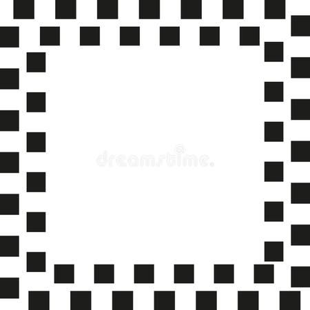 Checkered Square Frame. Black and White Corner. Geometric Border ...