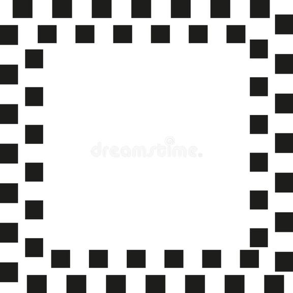 Checkered Square Frame. Black and White Corner. Geometric Border ...