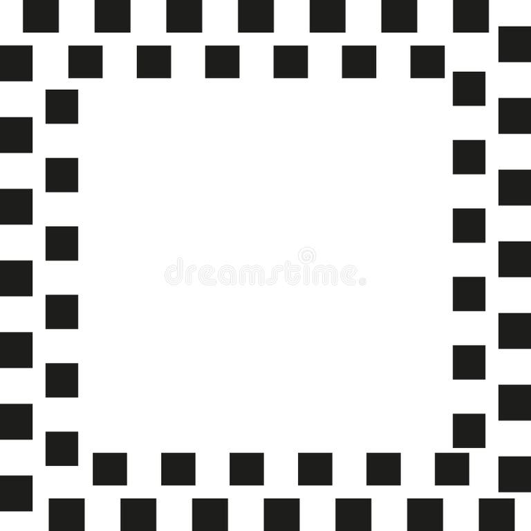 Checkered Square Frame. Black and White Corner. Geometric Border ...