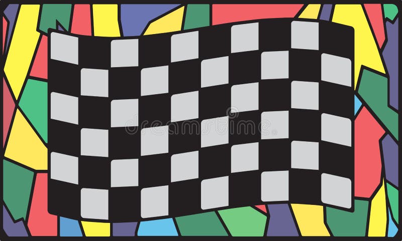 Checkered Stained Glass Window Stock Illustration - Illustration of ...