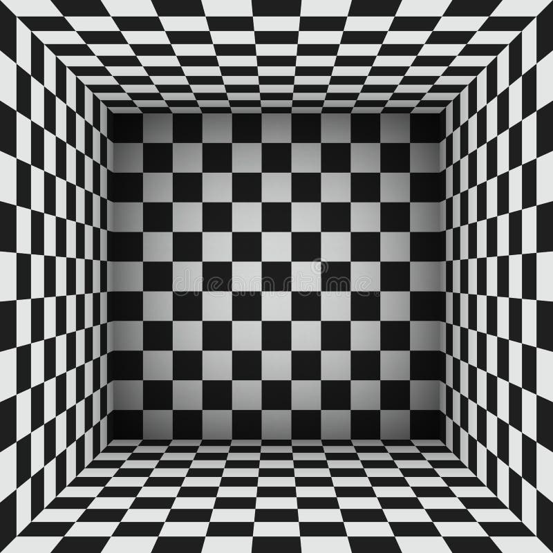 Checkered Surfaces that Makes an Abstract Room Stock Illustration ...