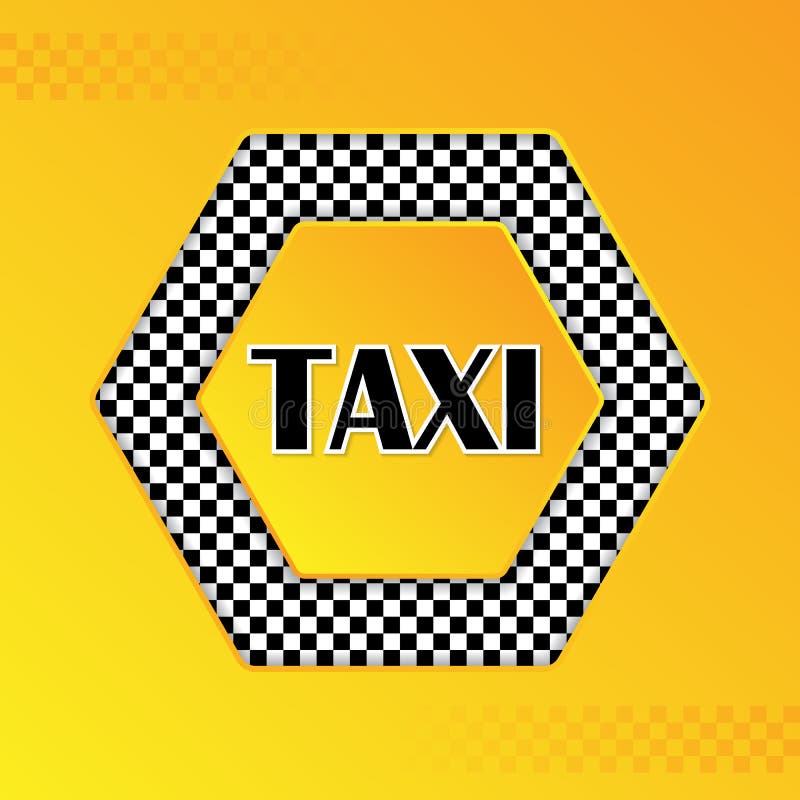 Checkered Taxi Background with Cab Silhouette in Center Stock Vector ...