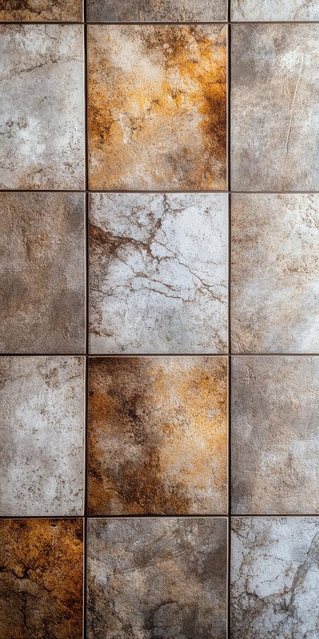 Checkered Tile Surface Gray, Brown, and Beige Textured Tiles Stock ...