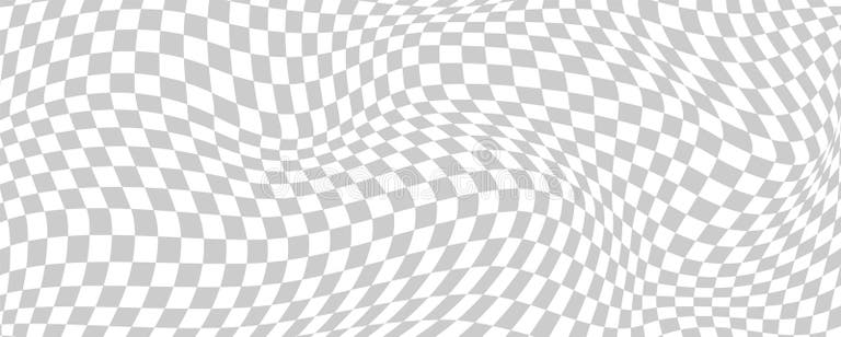 Checkered Warped Pattern. Grey and White Wavy Geometric Graphic ...