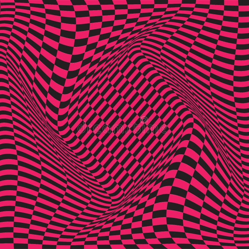 Checkered Waves Board. Abstract 3d Black and White Illusions Stock ...