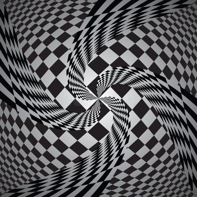 Checkered Waves Board. Abstract 3d Black and White Illusions Stock ...