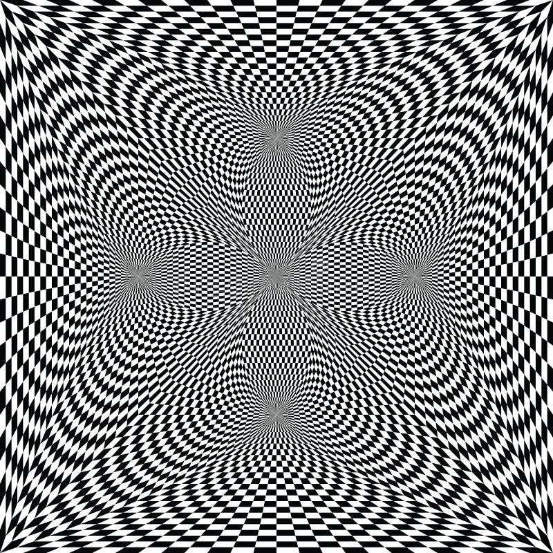 Checkered Waves Board. Abstract 3d Black and White Illusions Stock ...
