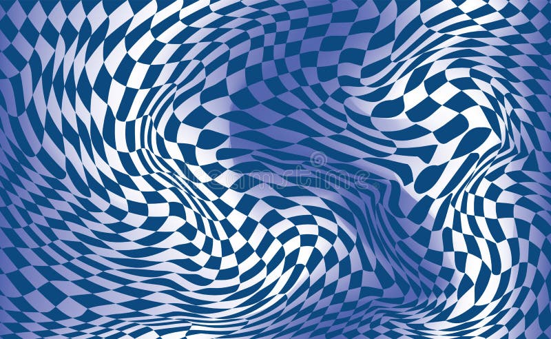 Checkered Waves Board. Abstract 3d Black and White Illusions. Pattern ...