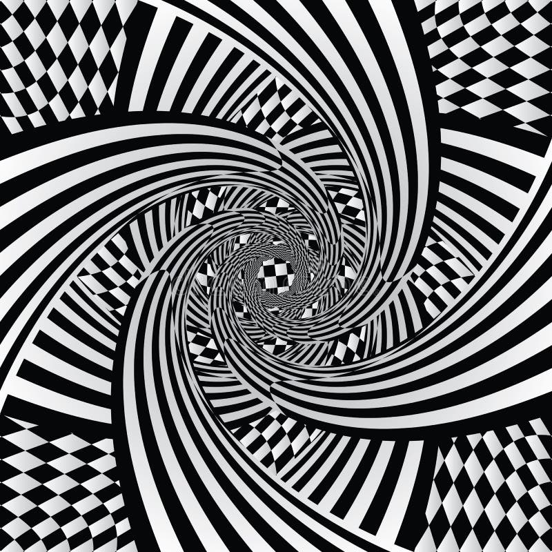Checkered Waves Board. Abstract 3d Black and White Illusions Stock ...