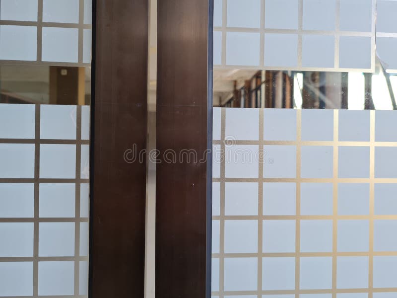 Checkered Whitewashed Glass Door Textured Abstract Background Stock ...