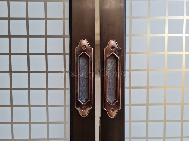 Checkered Whitewashed Glass Door Textured Abstract Background Stock ...