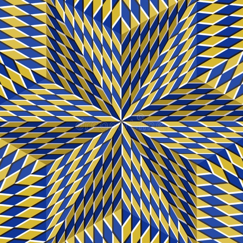 Checkered Yellow Blue Six Pointed Star. Optical Motion Illusion ...