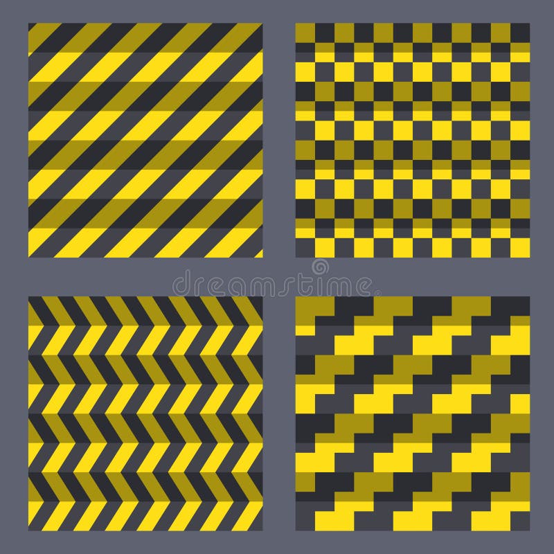 Checkered Yellow Patterns Set Stock Vector - Illustration of ...