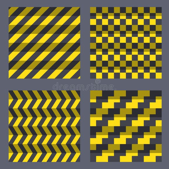 Checkered Yellow Patterns Set Stock Vector - Illustration of ...