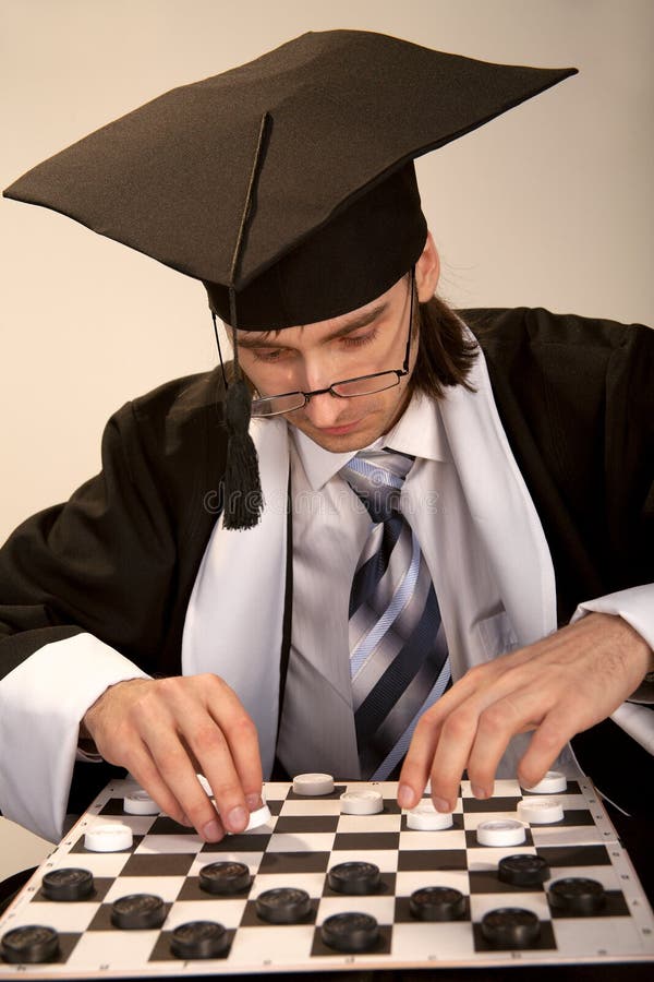 Draughs or Checkers on Old Paper Board Stock Photo - Image of close ...