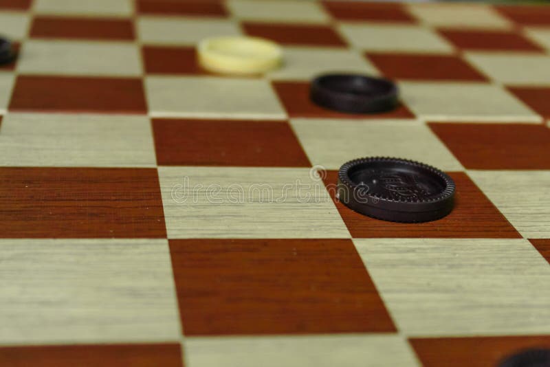 Checkers. Draught Board, White and Brown Pieces Stock Image - Image of ...