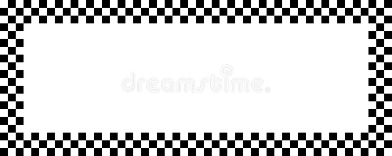 Checkers Frame, Border in Line Art Style Geometric Seamless Pattern ...