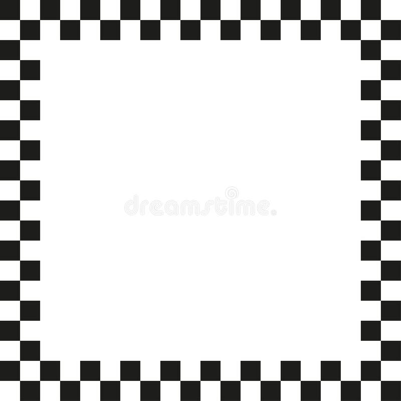Checkers Frame in Line Art Style. Geometric Seamless Pattern. Vector ...