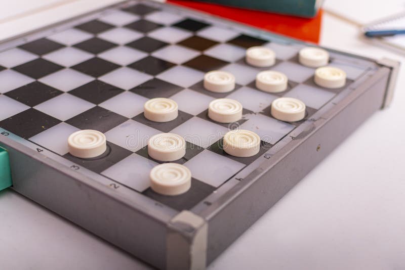 Checkers Game. Pieces are Placed on Game Board and Everything is Ready ...