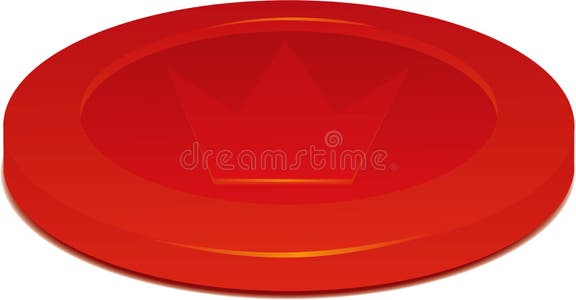 Checkers Game Queen or King Chip Stock Illustration - Illustration of ...