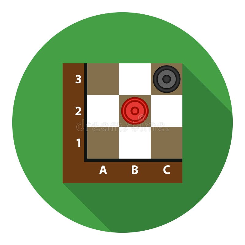 Checkers Icon in Flat Style on White Background. Board Games Symbol ... Checkers Icon in Flat Style on White Background. Board Games Symbol ...
