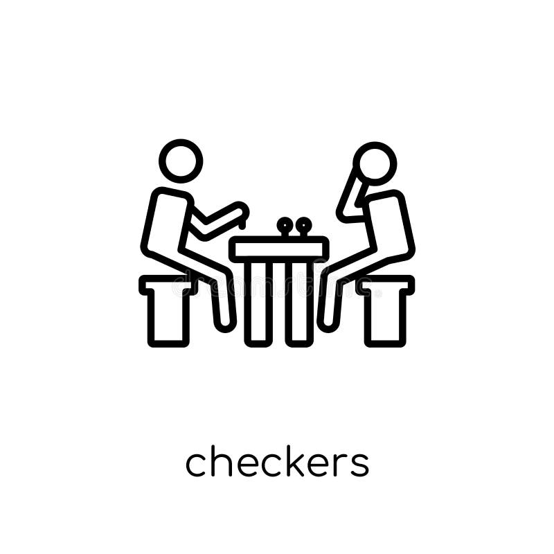 Checkers Icon. Trendy Modern Flat Linear Vector Checkers Icon on Stock ...