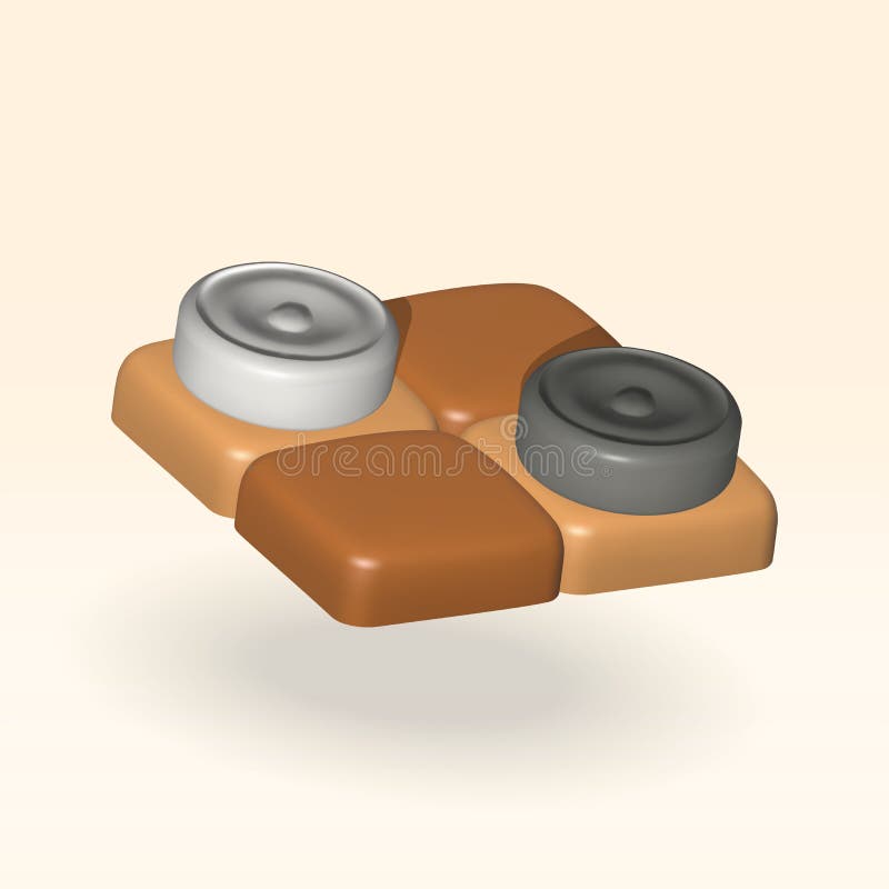 Checkers Isolated 3d Icon. Game of Checkers 3d Illustration Stock ...