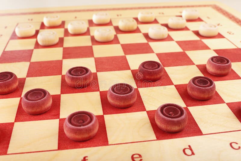 Checkers Placed at Start of Game Close Up Stock Photo - Image of ...
