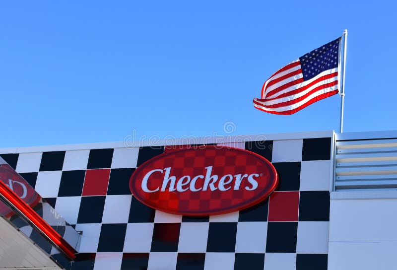 Checkers Restaurant Sign editorial stock photo. Image of outdoor ...