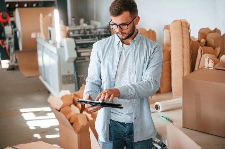 Checking Amount of Sheets. Holding Notepad Stock Photo - Image of ...