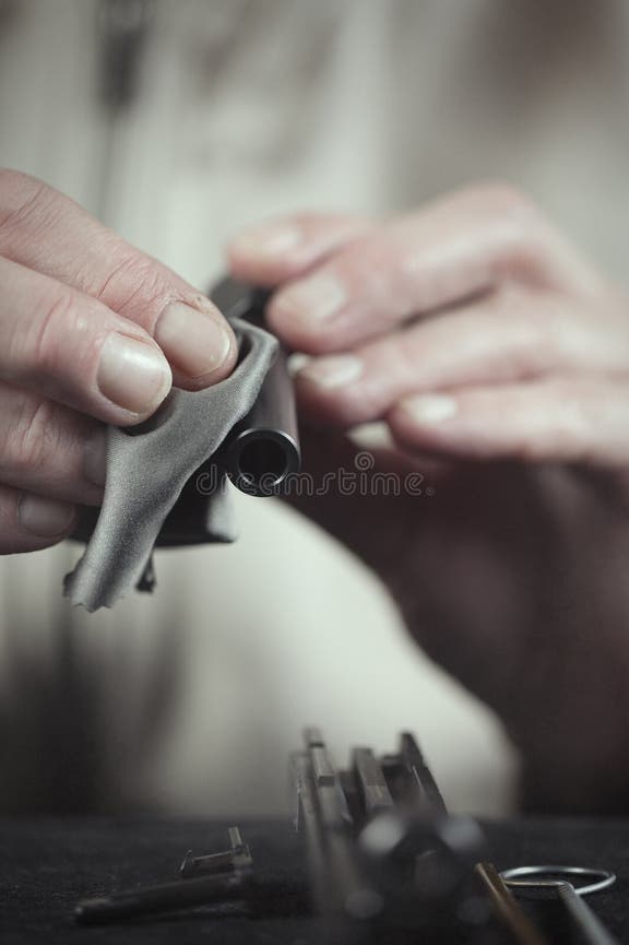 Checking, Assembling and Disassembling of 9 Mm Compact Handgun Stock Image - Image of defender ...