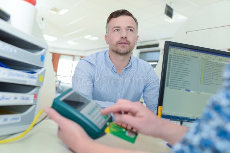 He checking balance stock image. Image of occupation - 160604365