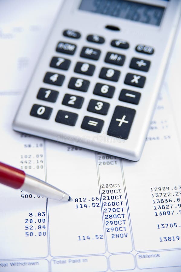 Checking a bank statement. stock photo. Image of overdraft - 11919562