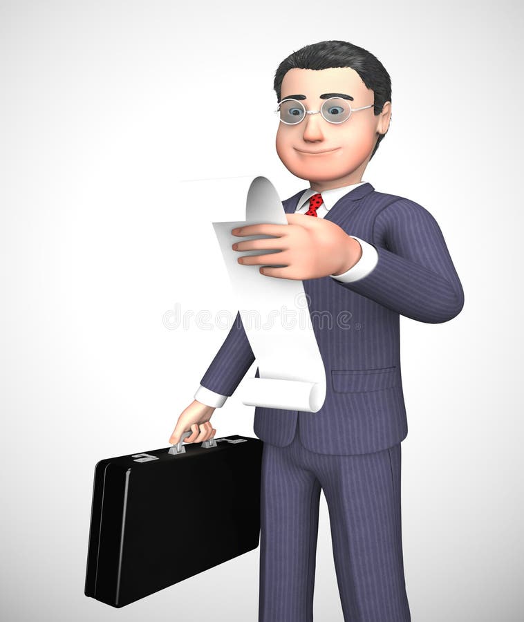 Checking a Bill or Receipt To Check Proof of Purchase - 3d Illustration ...