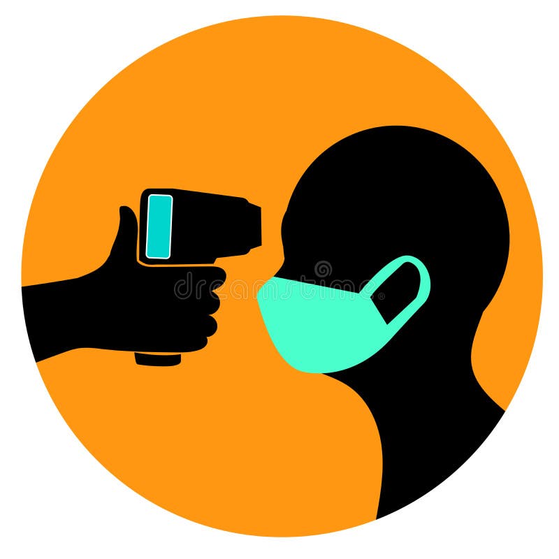 Icon of Check Human Body Temperature. Stock Vector - Illustration of ...