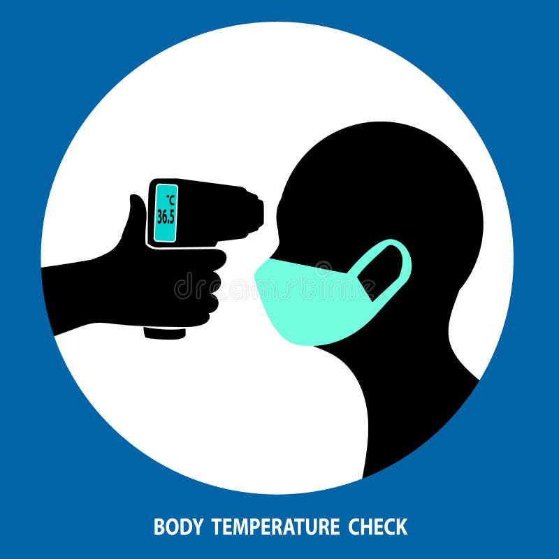 Checking Body Temperature Icon, Coronavirus and Covid 19, Temperature ...