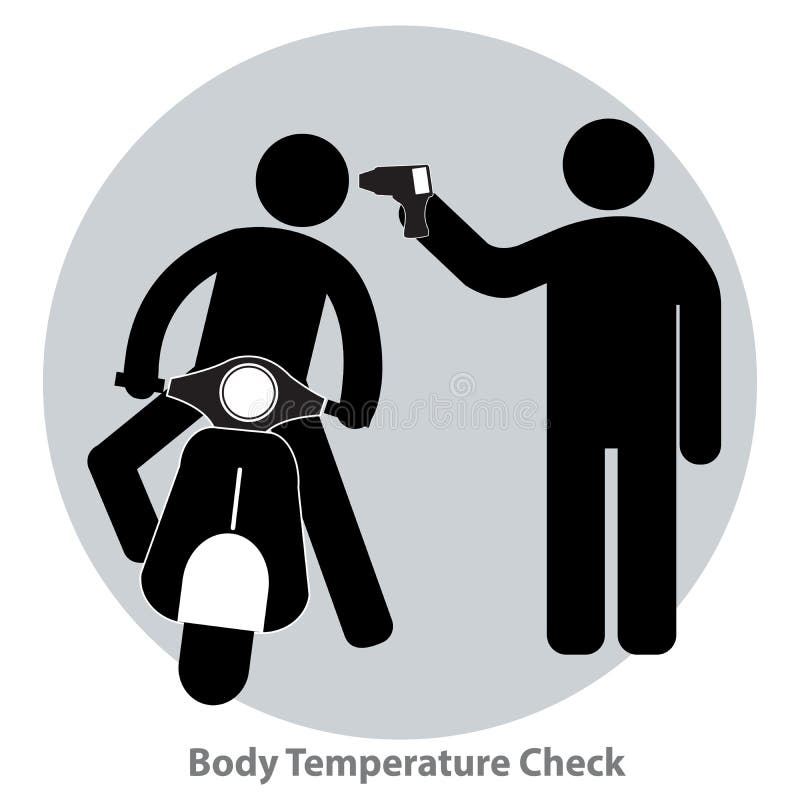 Checking Body Temperature Icon Stock Vector - Illustration of covid ...