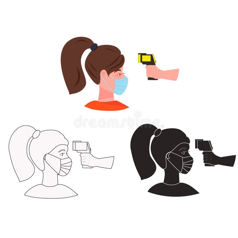 Checking Girl Temperature Stock Illustrations – 63 Checking Girl ...