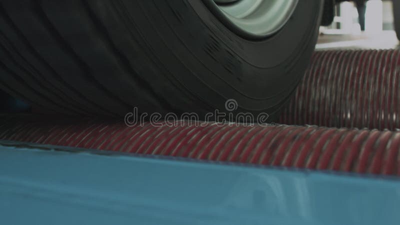 Checking the Brake System of the Car Using the Rollers at the Service ...