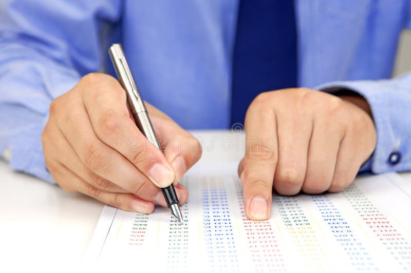 Checking Business Data Information on Bill Stock Image - Image of ...