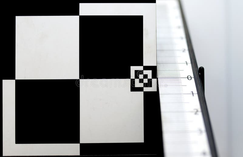 Black and White Camera and Lens Test Board. Stock Illustration ...