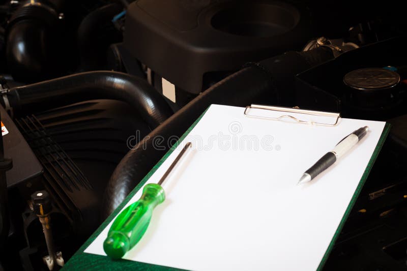 Checking Car Engine and Auto Repair Stock Photo - Image of electronic ...