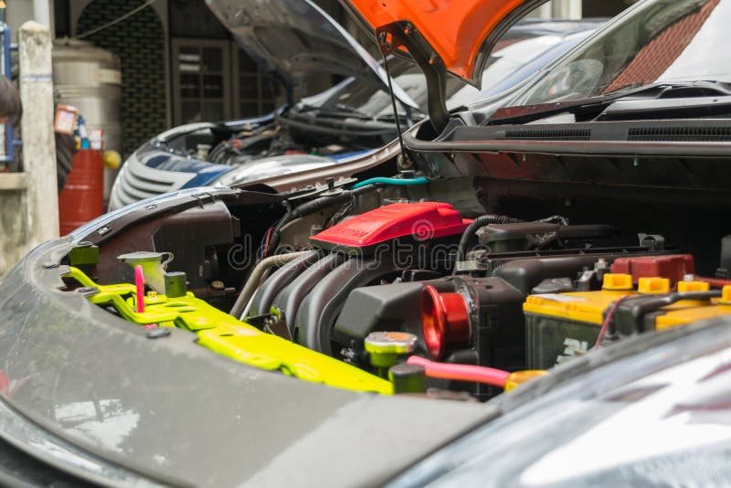 Checking car engine editorial stock photo. Image of adjustment - 83601868
