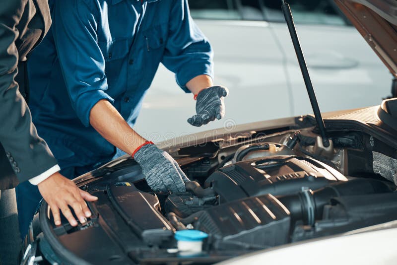Checking car engine stock photo. Image of mechanic, hand - 122871492