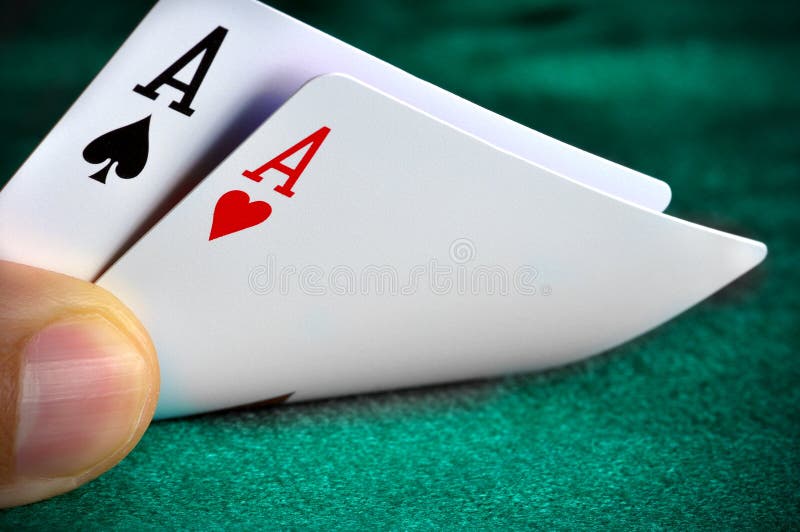 Gambler Checking His Poker Cards Stock Image - Image of hands, chance ...