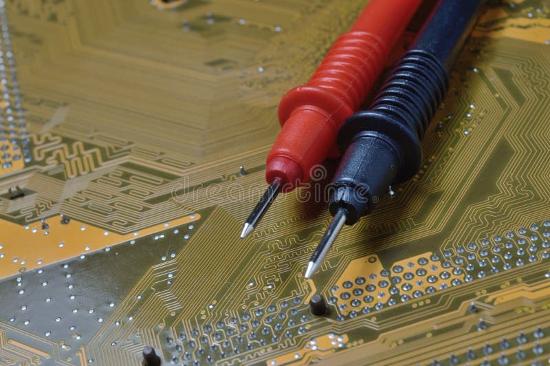 Checking the Computer Motherboard for Problems Using a Multimeter Stock ...