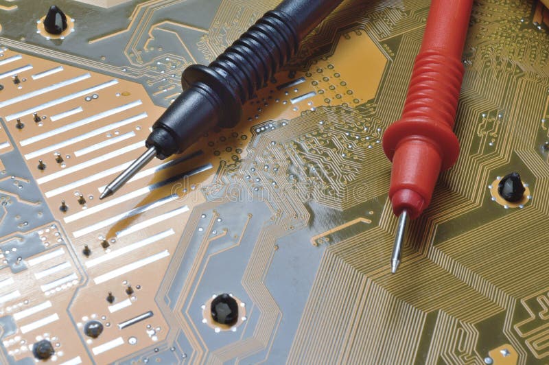 Checking the Computer Motherboard for Problems Using a Multimeter Stock ...