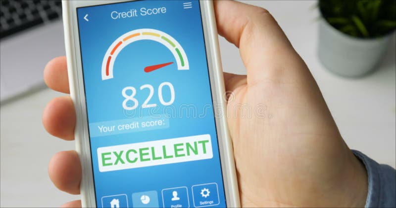 Checking Credit Score on Smartphone Using Application. the Result is ...