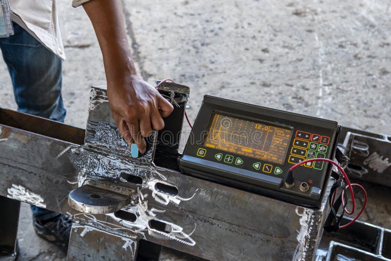 Checking Defect in Welded with Process Ultrasonic Testing UT Stock ...