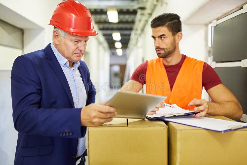 Checking the Delivery with a Checklist and PC Stock Photo - Image of ...